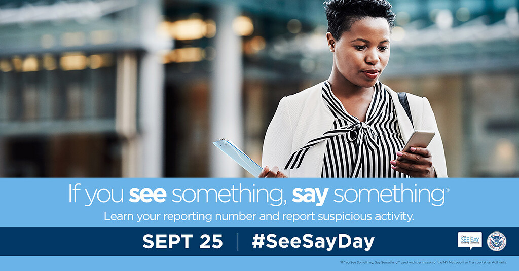 DHS has declared, September 25th, Rosh Hashanah “See Say Day” - Giza ...