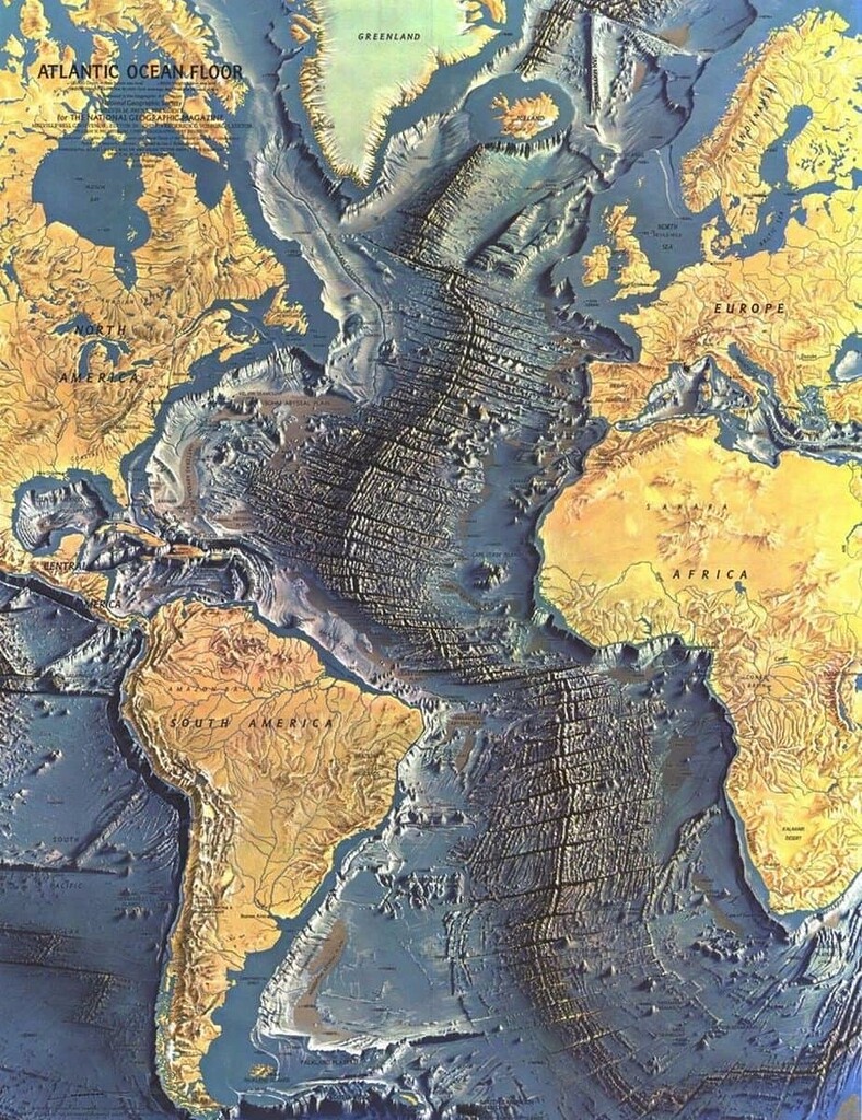 Earth based on a large amount of ocean depth surveys compiled by Bruce ...